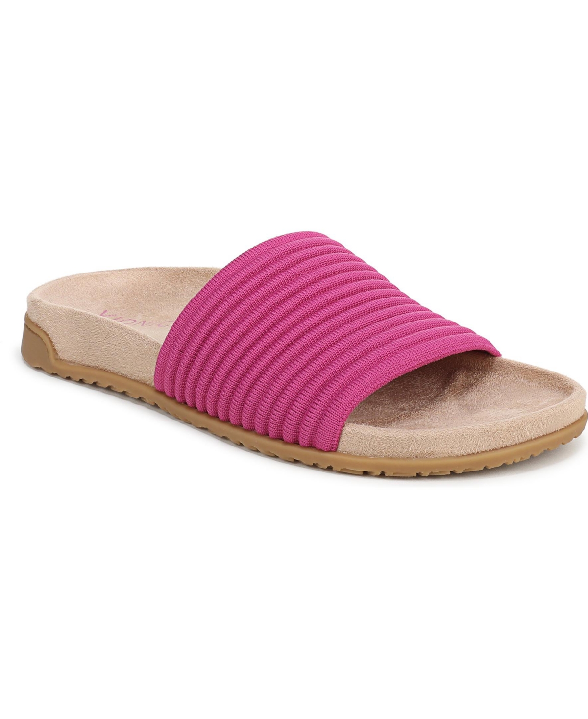 Click here for Vionic Womens Evie Knit Slide Sandals - Dark rose... prices