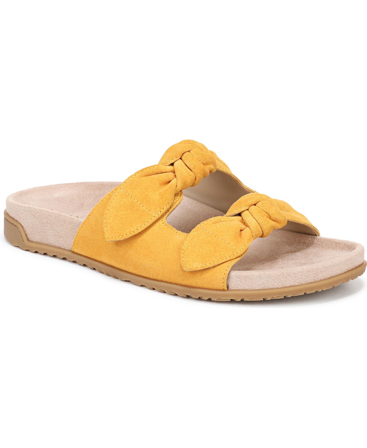 Click here for Vionic Womens Elara Slide Sandals - Amber yellow s... prices