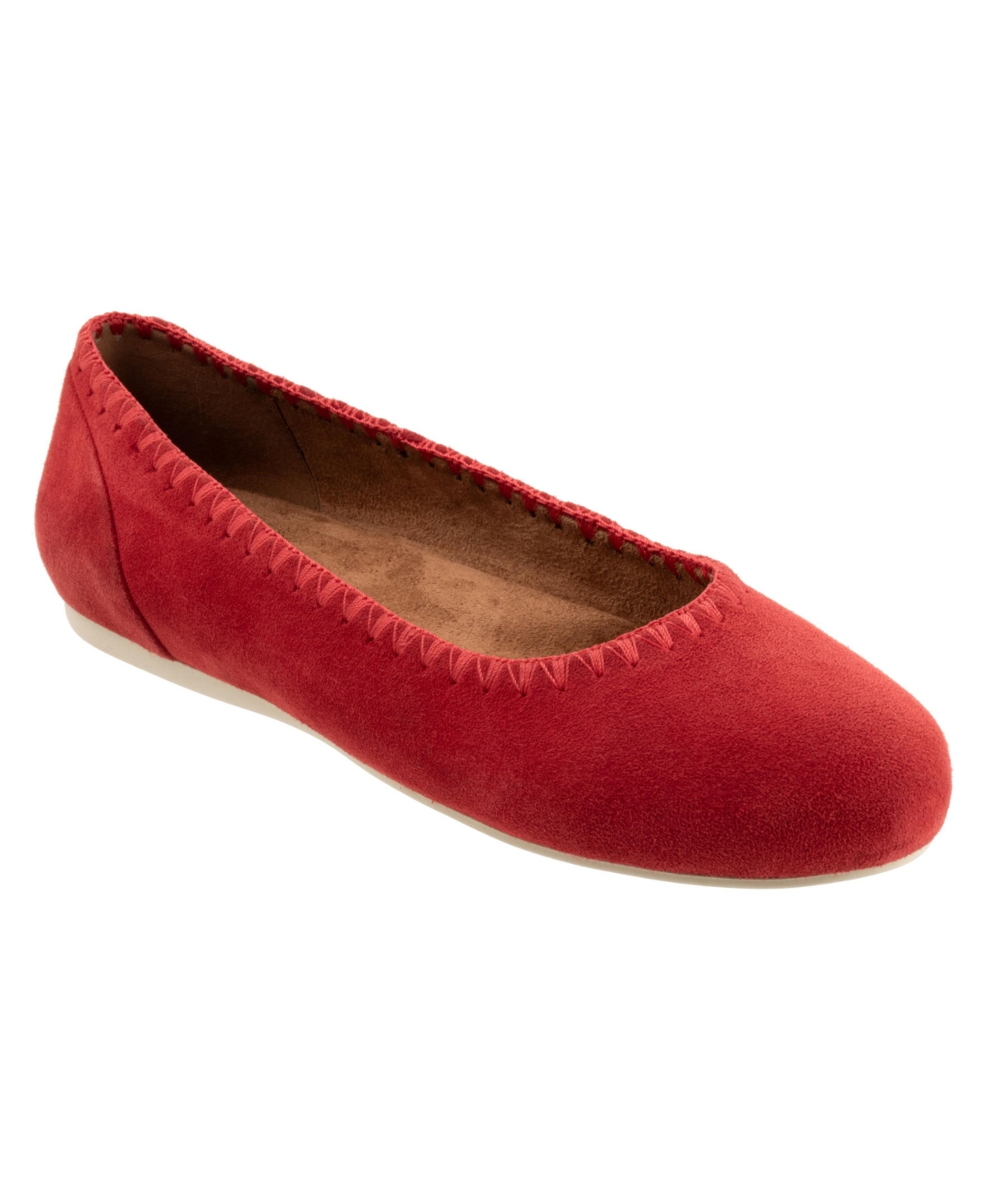 Click here for Softwalk Womens Sonoma Embroidery Flat - Red suede prices