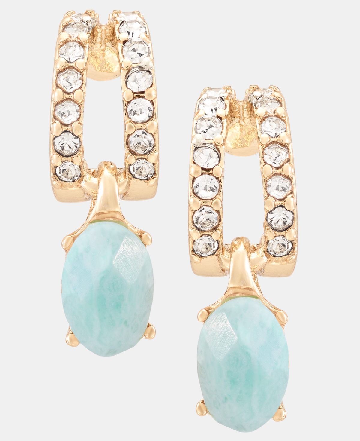 Click here for Anne Klein Gold-Tone Huggie Stone Drop Earrings -... prices