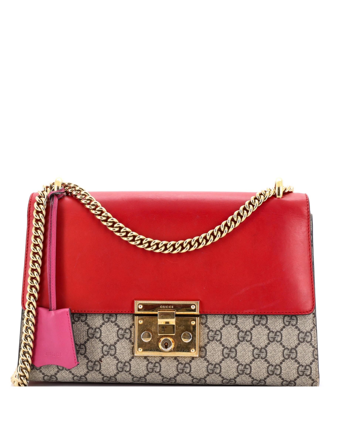 Click here for Pre-Owned Gucci Medium Padlock Shoulder Bag Gg Coa... prices