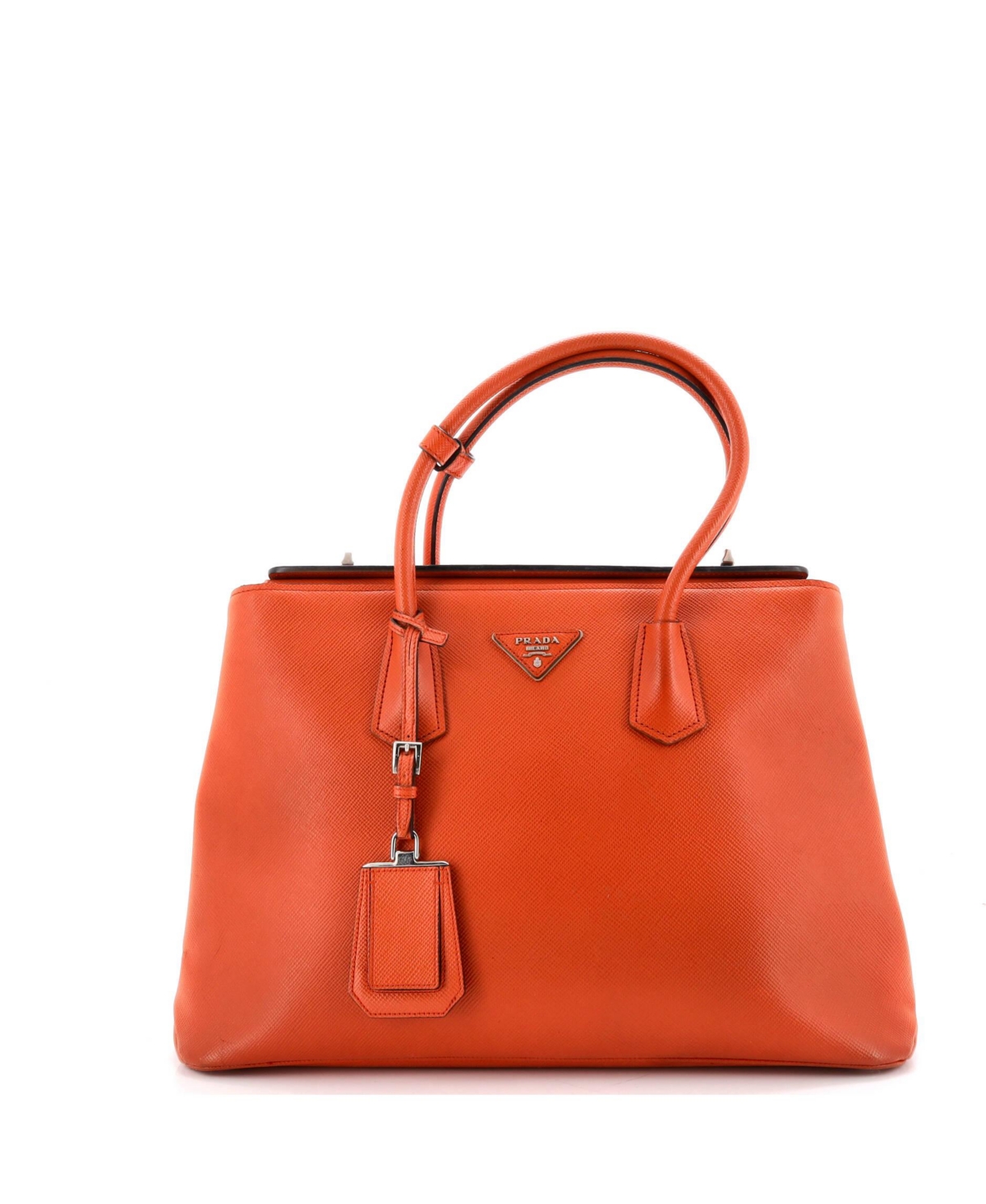 Click here for Pre-Owned Prada Medium Turnlock Cuir Twin Tote Saf... prices