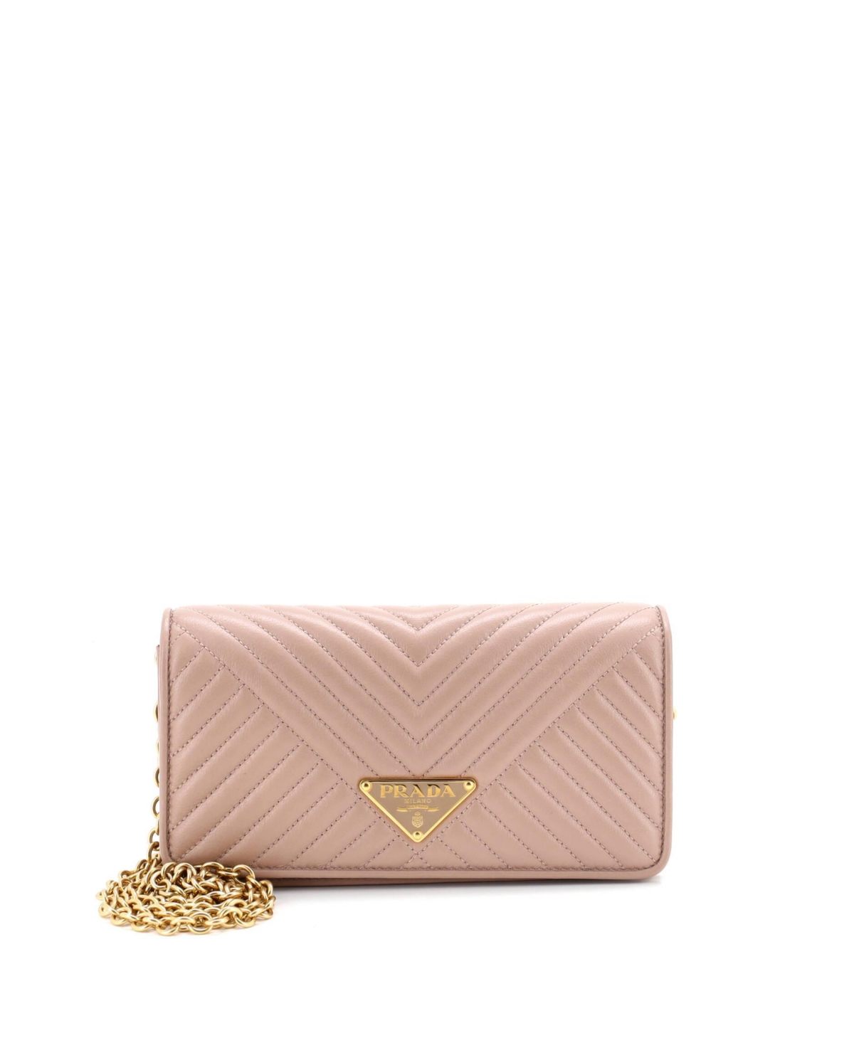 Click here for Pre-Owned Prada Wallet on Chain Diagramme Quilted... prices