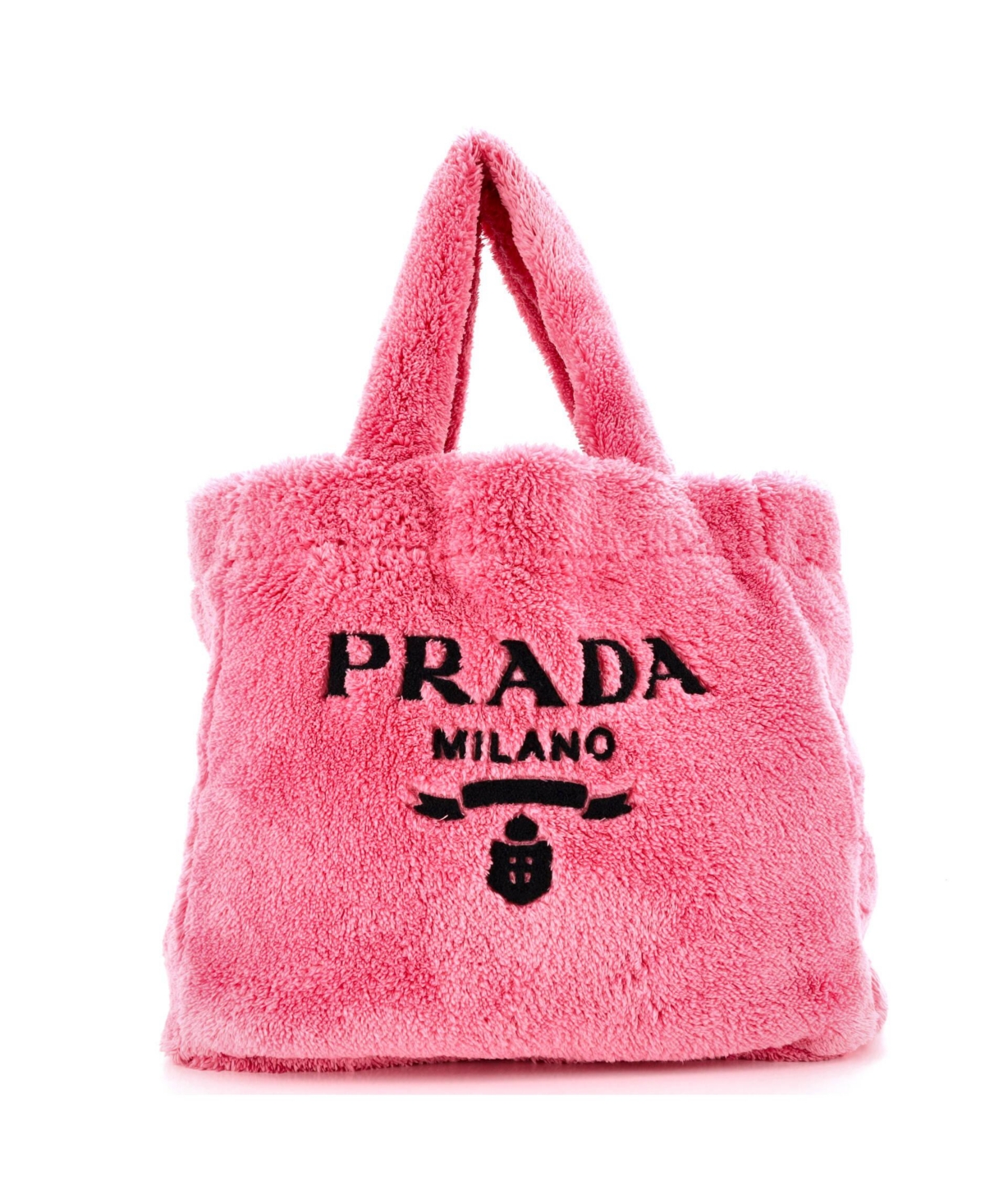 Click here for Pre-Owned Prada Logo Tote Terry Cloth - Pink prices