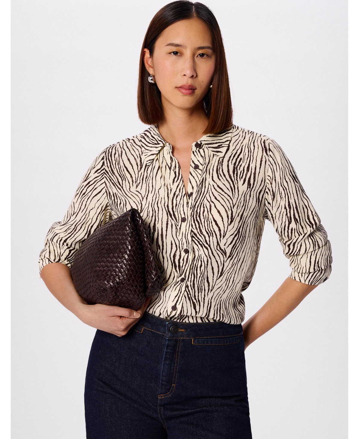Click here for Whistles Womens Zebra Button Through Shirt prices