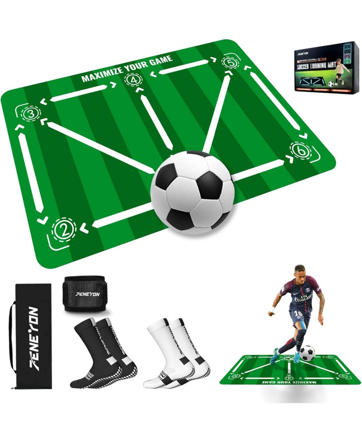 Click here for Peneyon Soccer Training Mat with Adjustable Traine... prices