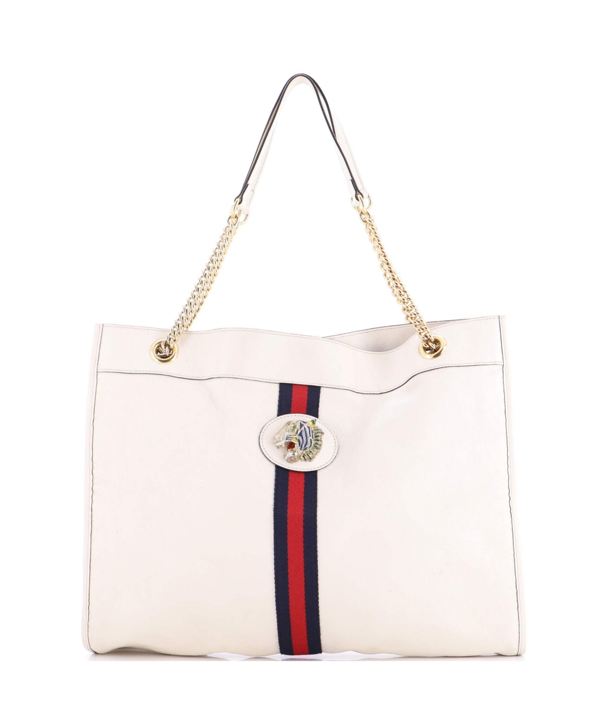 Click here for Pre-Owned Gucci Large Rajah Chain Tote Leather - N... prices