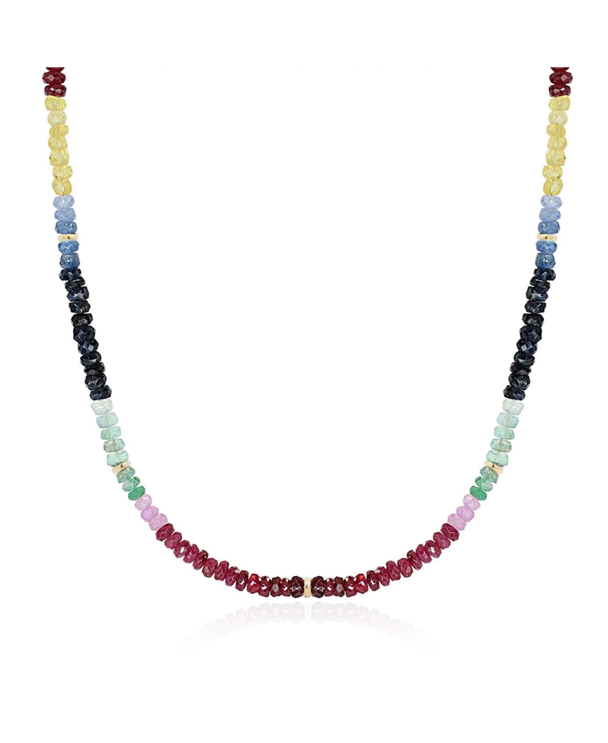 Click here for The Lovery Rainbow Gemstone Bead Necklace 14K Yell... prices