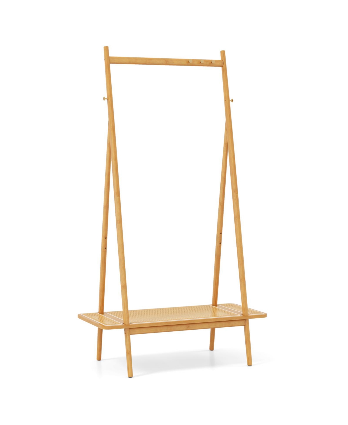 Click here for Sugift Bamboo Clothes Rack with Hanging Rod Shelf... prices