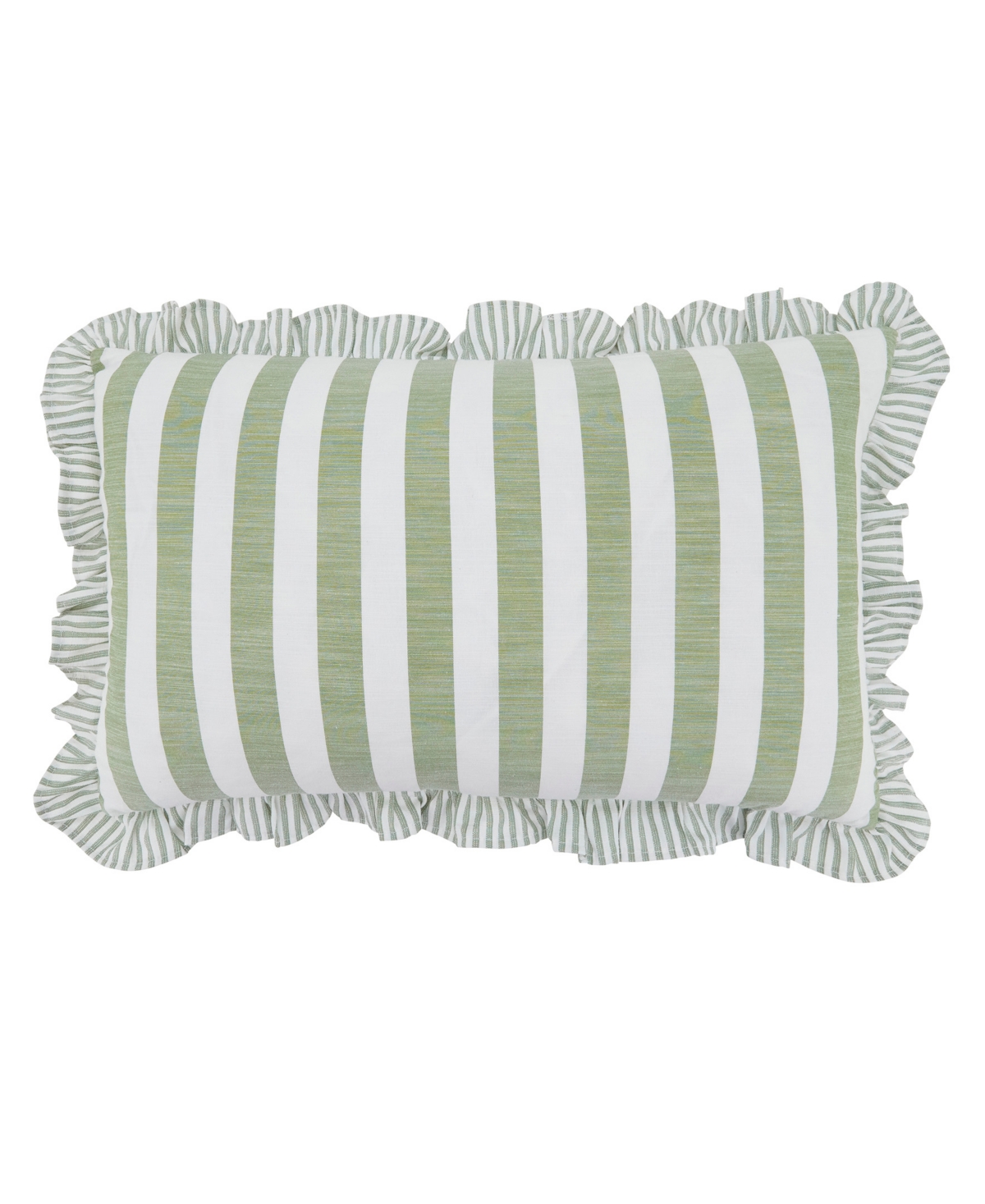 Click here for Saro Lifestyle Striped Ruffle Edge Decorative Pill... prices