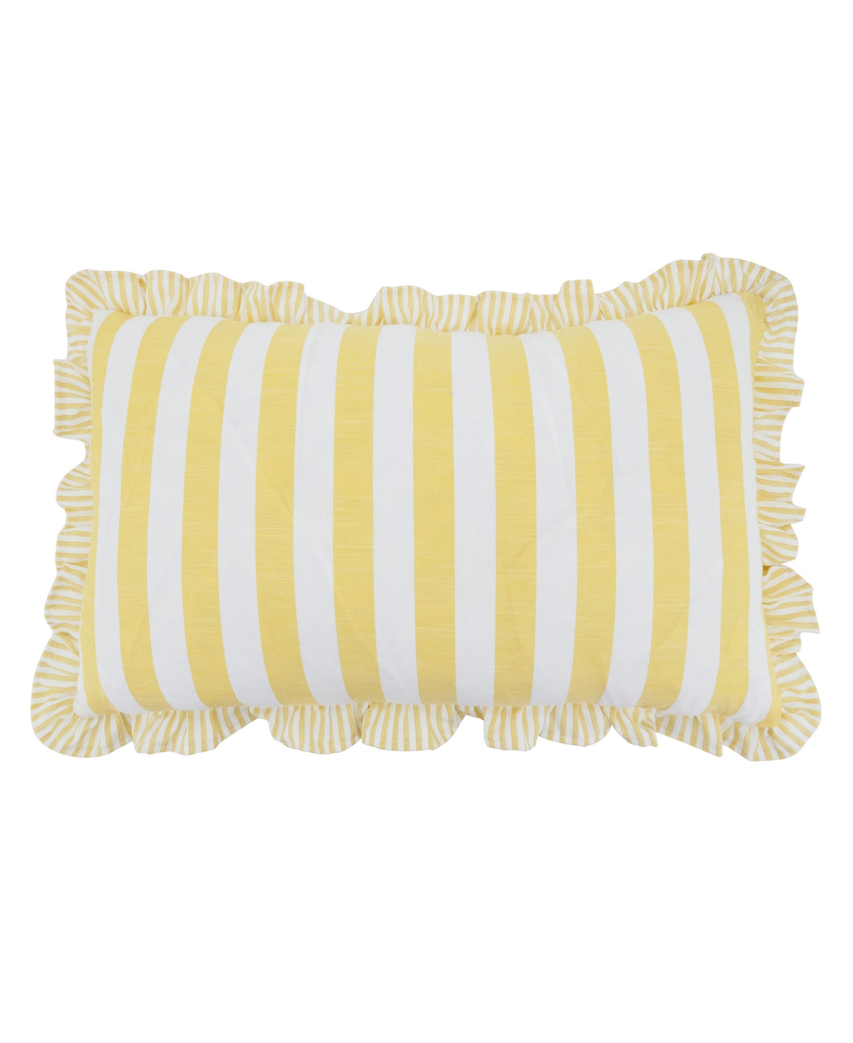 Click here for Saro Lifestyle Striped Ruffle Edge Decorative Pill... prices