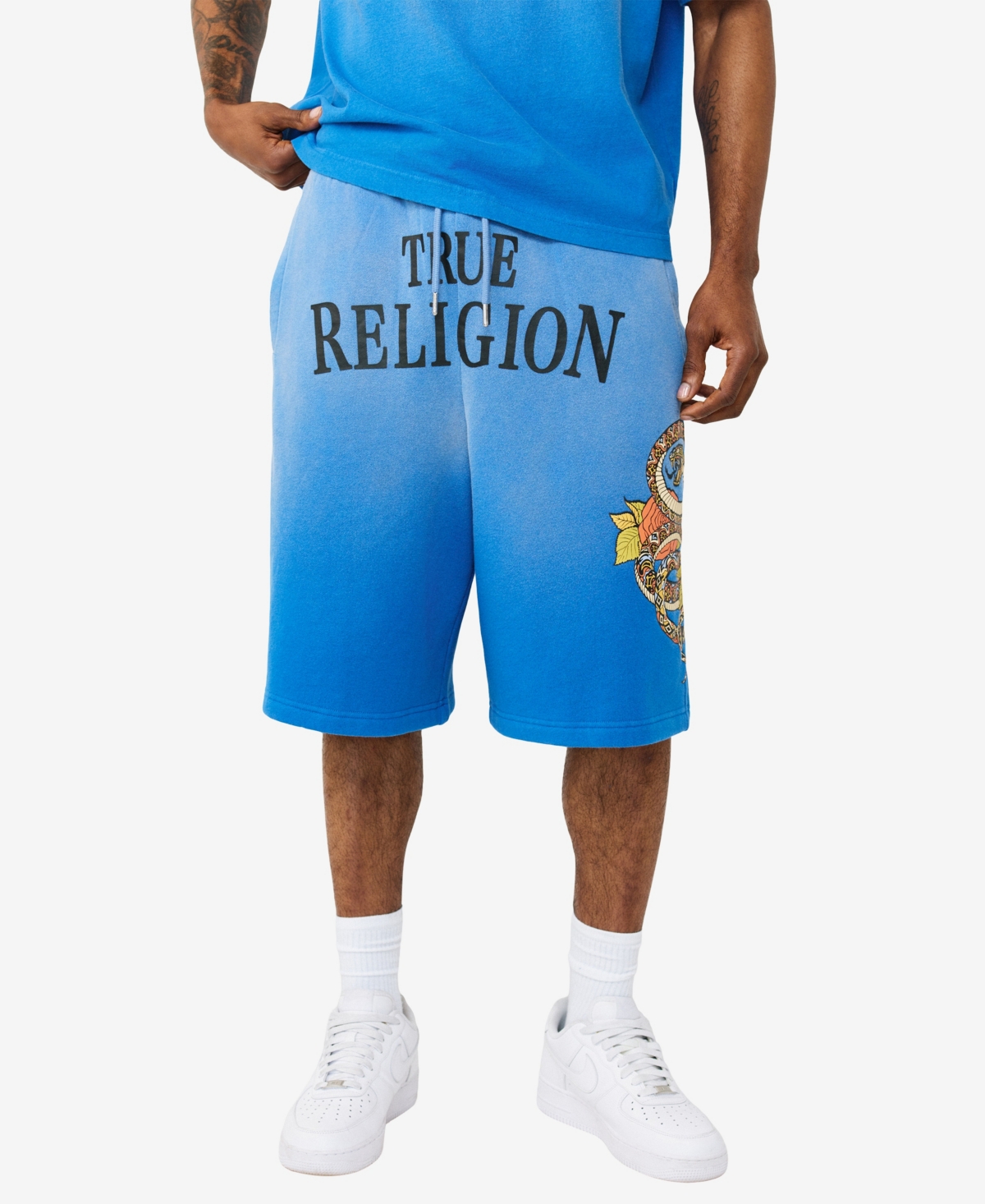 Click here for True Religion Mens Mikey Floral Snake Sweat Shorts... prices