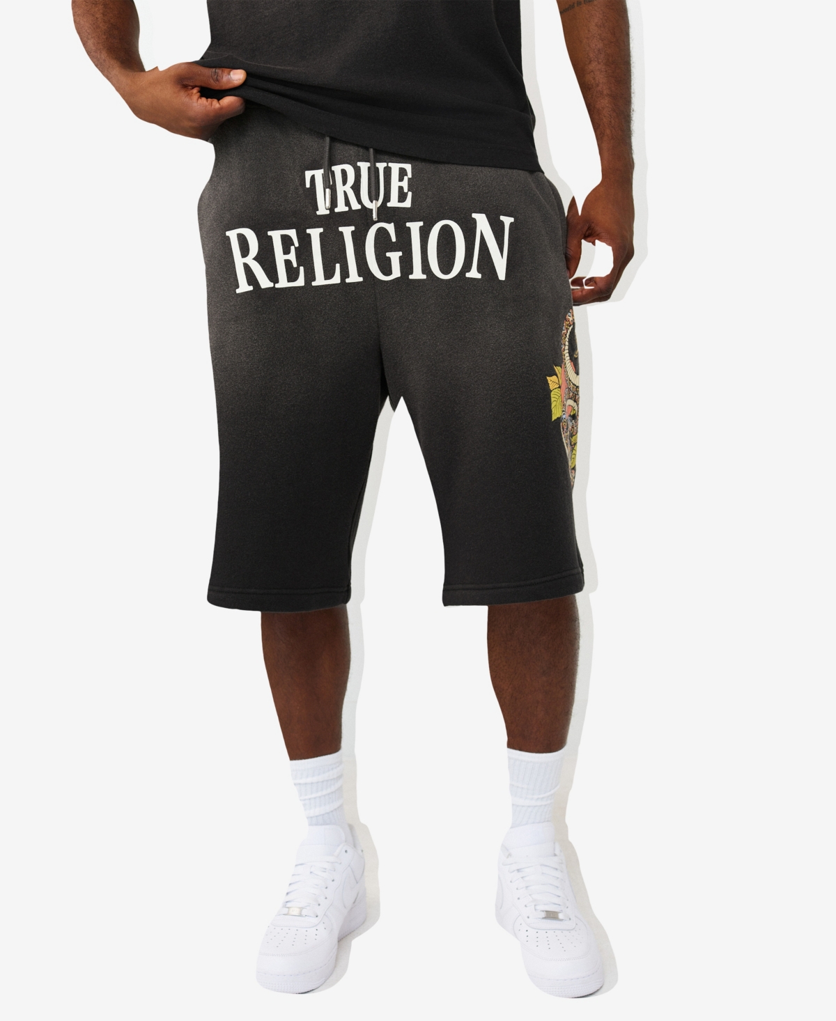 Click here for True Religion Mens Mikey Floral Snake Sweat Shorts... prices