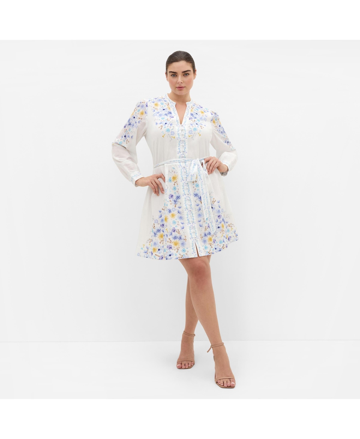 Click here for City Chic Womens Elia Blue Patrice Print Mini Dres... prices