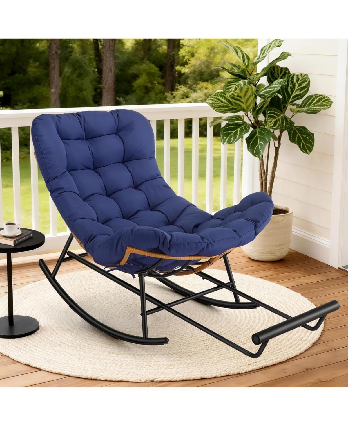 Click here for gaomon Papasan Rocking Chair with Removable Polyes... prices