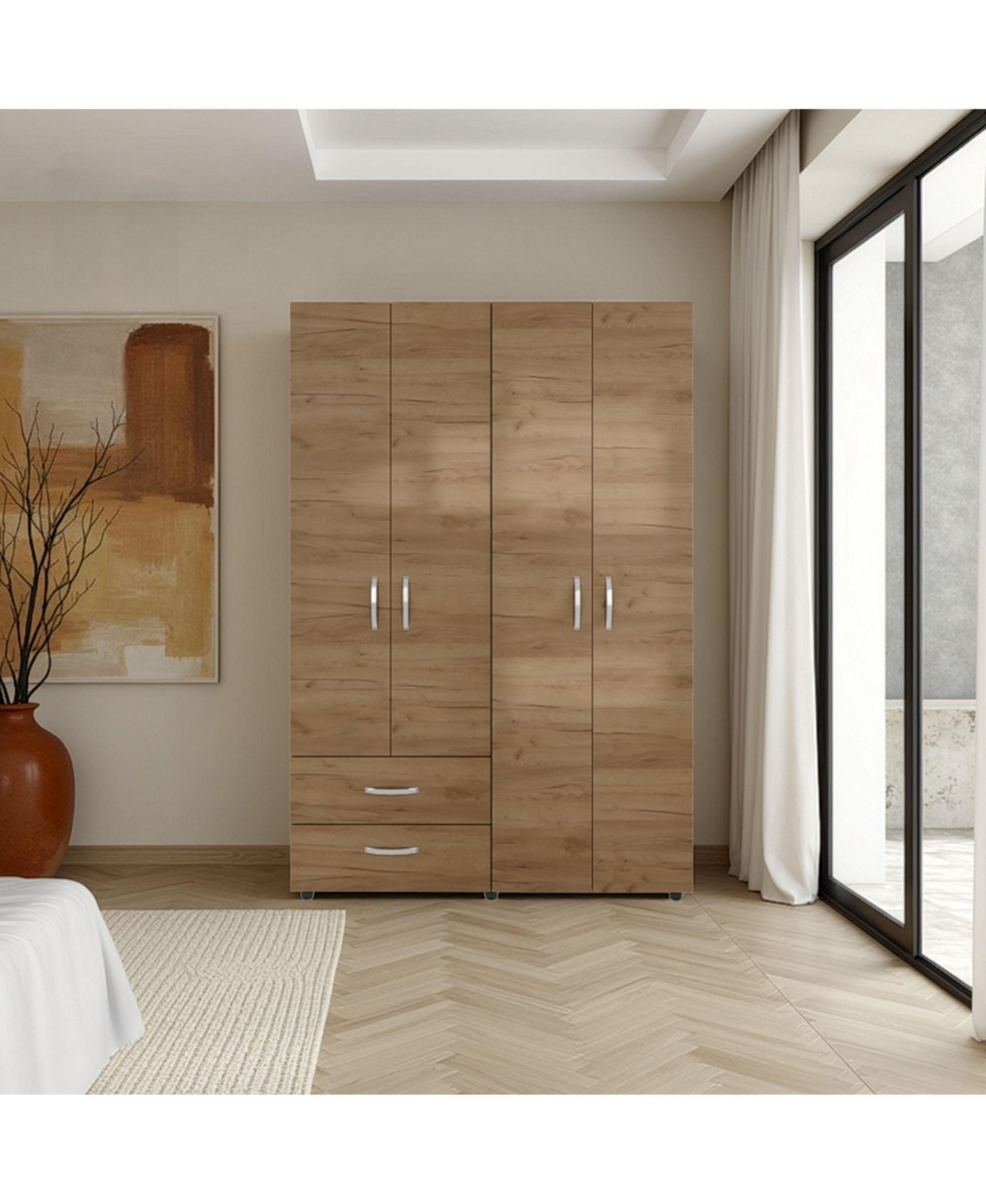 Click here for Depot E-shop Rye Armoire  4 Doors  2 Drawers  3 Sh... prices