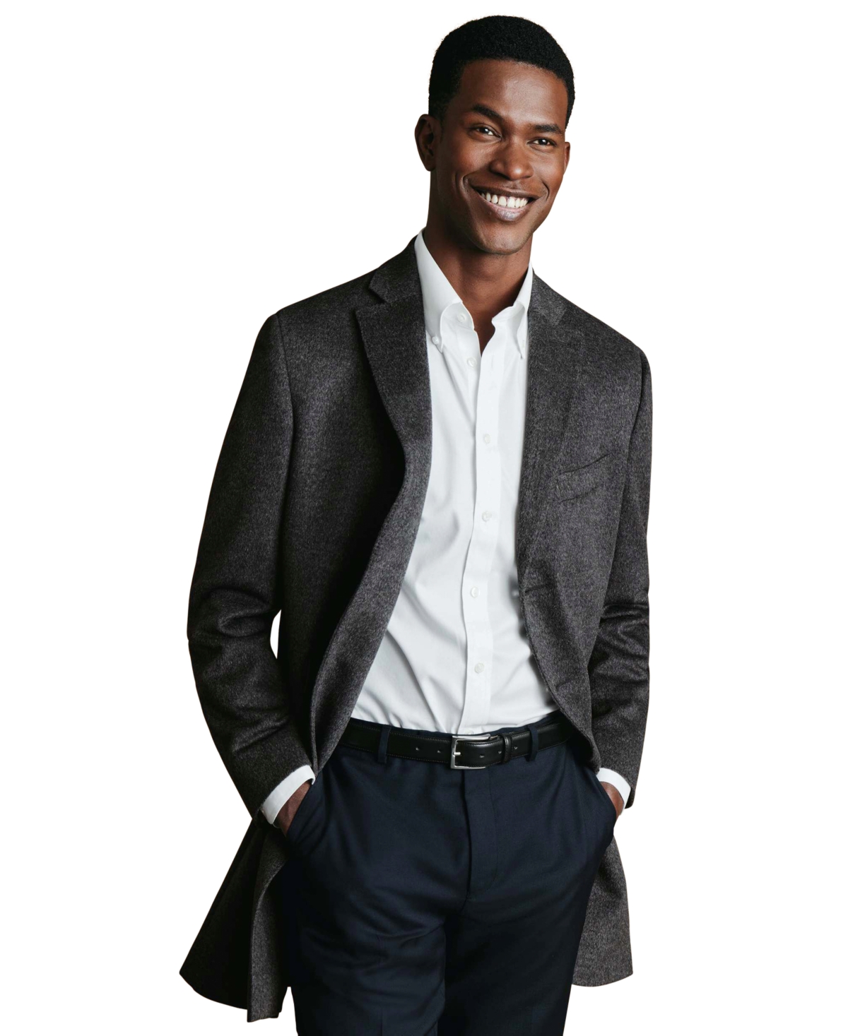 Click here for Charles Tyrwhitt Mens Regular-Fit Overcoat - Dark... prices