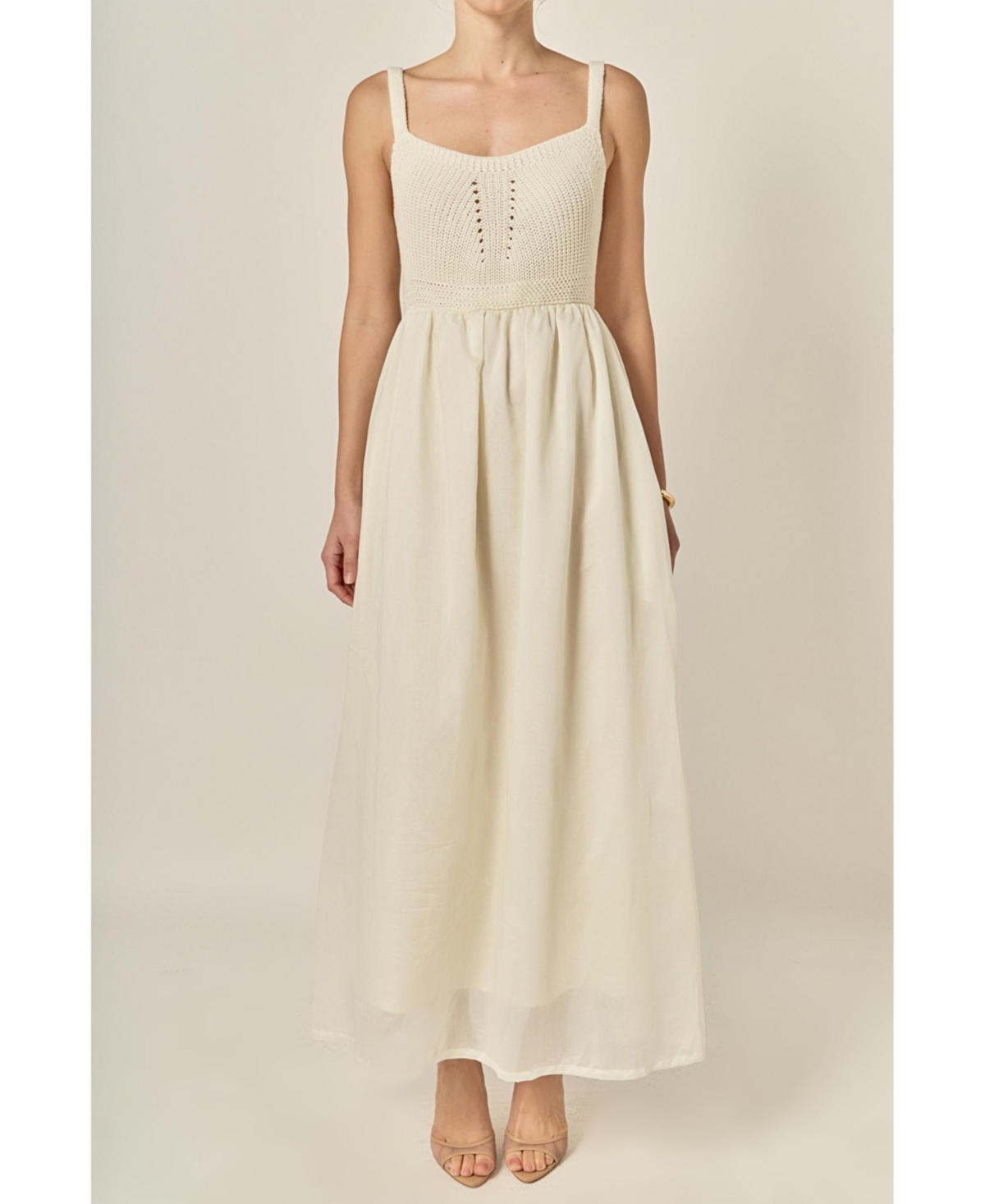 Click here for English Factory Womens Mixed Media Sleeveless Midi... prices