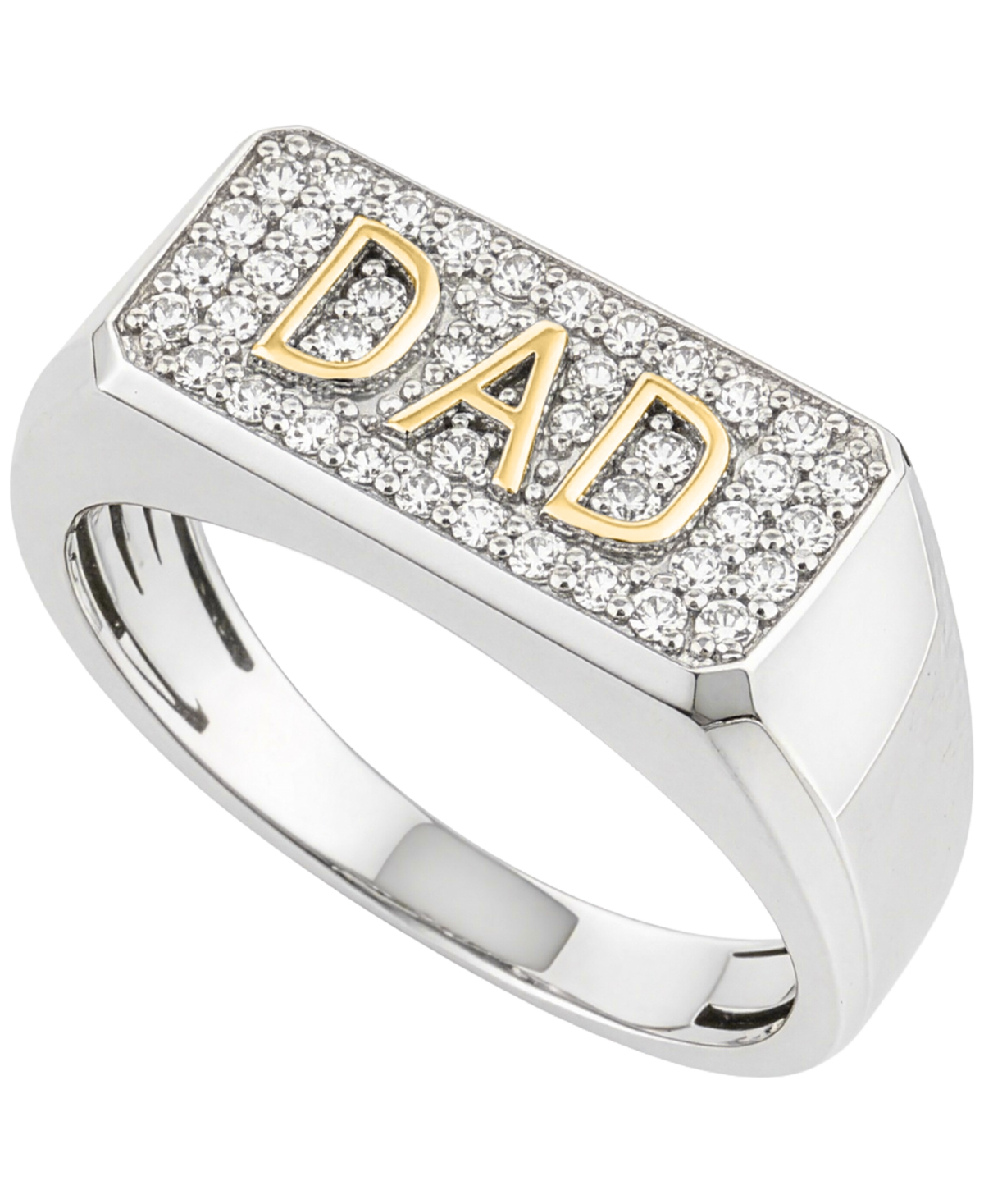 Click here for Macys Mens Diamond (1/5 ct. t.w.) Dad Band Ring in... prices