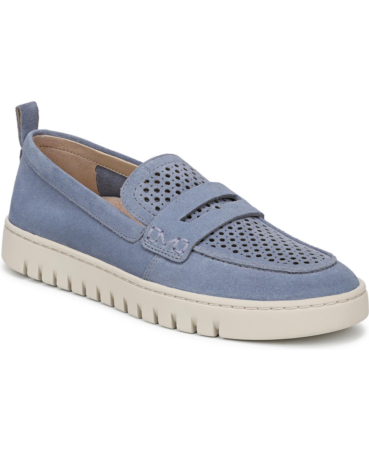 Vionic Womens Uptown Lace Up Sneakers - Pacific blue suede