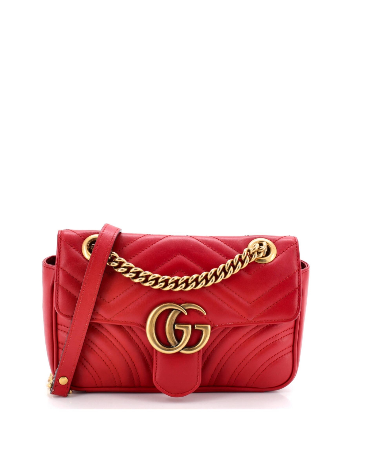 Click here for Pre-Owned Gucci Mini Gg Marmont Flap Bag Matelasse... prices