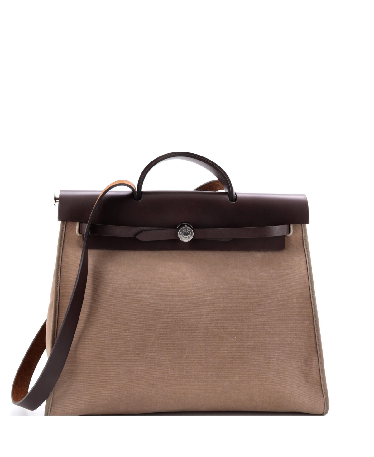 Click here for Pre-Owned HERMES 39 Herbag Zip Leather and Toile -... prices