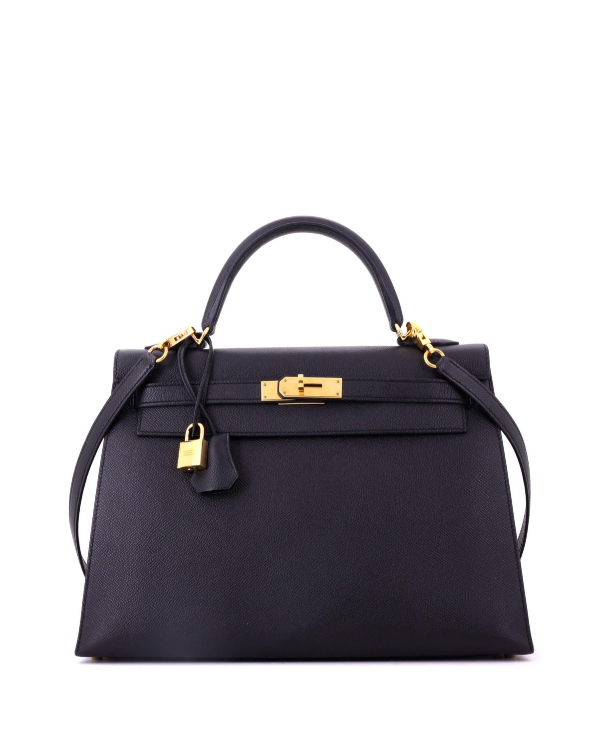 Click here for Pre-Owned HERMES Kelly 32 Handbag Black Epsom with... prices