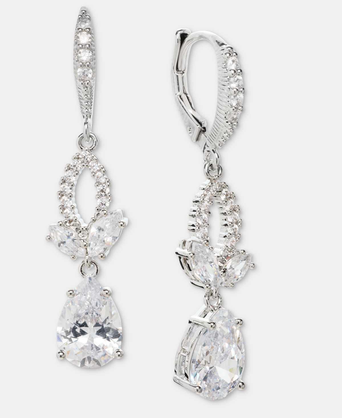 Click here for Givenchy Cubic Zirconia Double Drop Earrings - Sil... prices