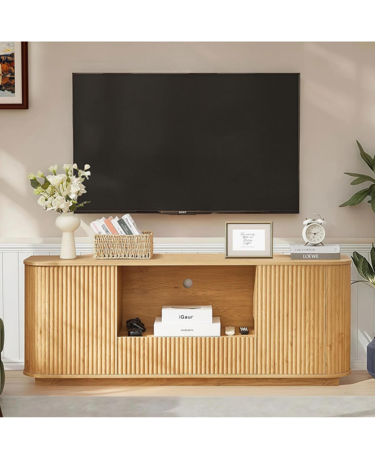 Click here for Rainsken 64 Mid Century Modern Fluted Tv Stand  En... prices