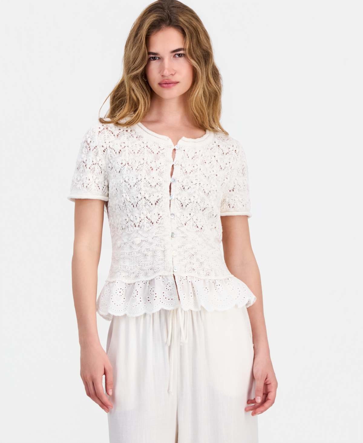 Click here for And Now This Petite Button-Front Peplum Cardigan... prices