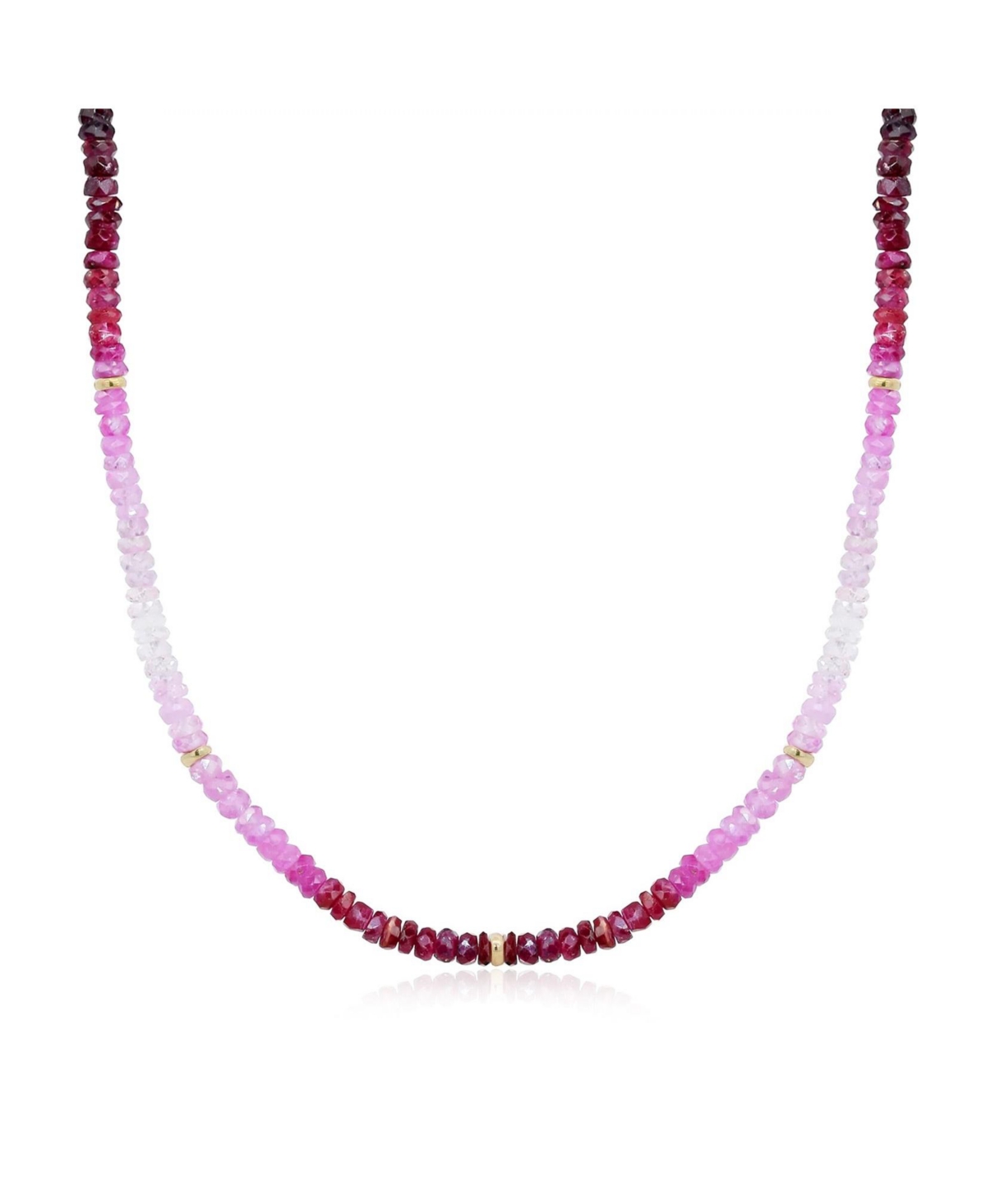 Click here for The Lovery Ruby Ombre Bead Necklace 14K Yellow Gol... prices