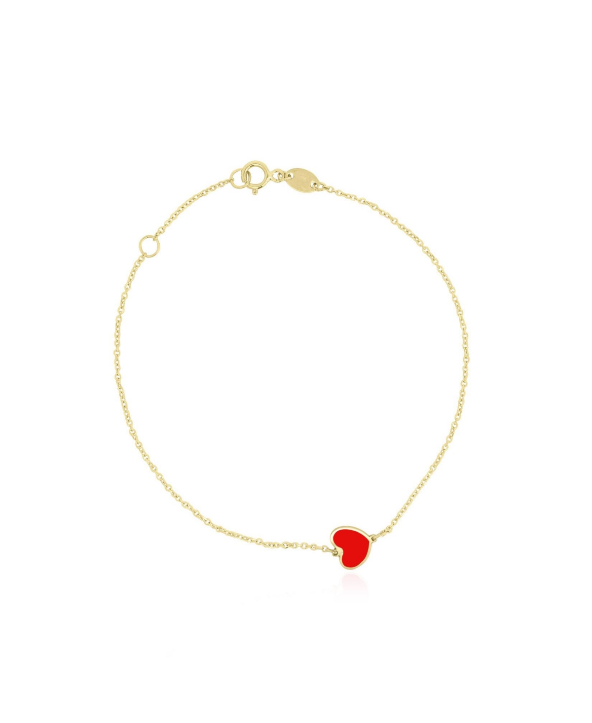 Click here for The Lovery Mini Coral Single Heart Bracelet 14K Go... prices