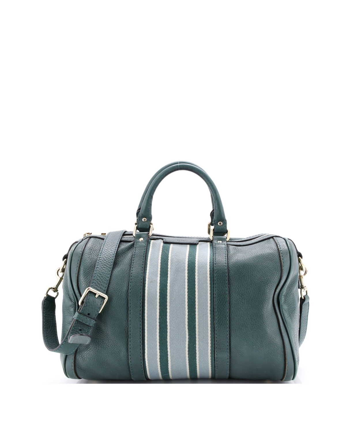 Click here for Pre-Owned Gucci Medium Vintage Web Boston Bag Leat... prices