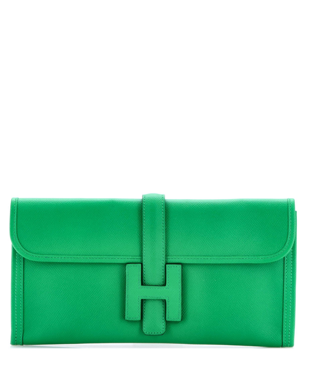 Click here for Pre-Owned HERMES 29 Jige Elan Clutch Epsom - Green prices