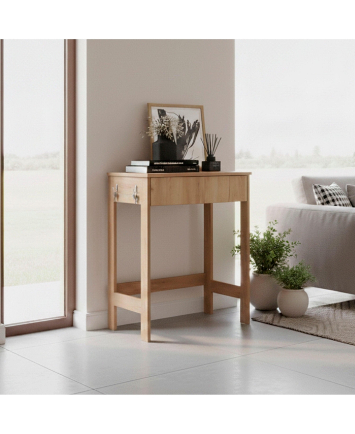 Click here for Depot E-Shop Yaak Desk  1 Drawer  4 Legs  Oak - Na... prices