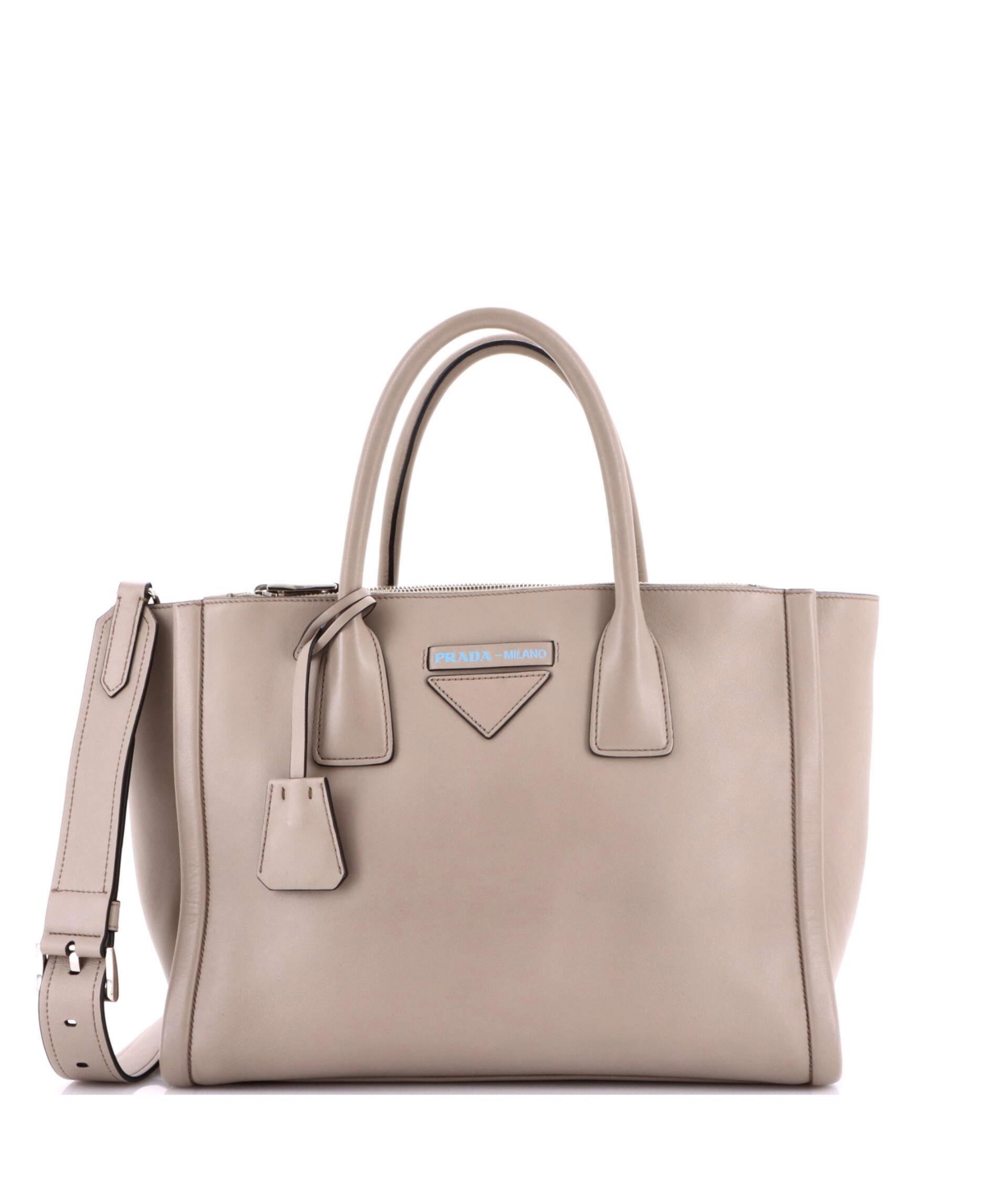 Click here for Pre-Owned Prada Medium Concept Double Zip Tote Cal... prices