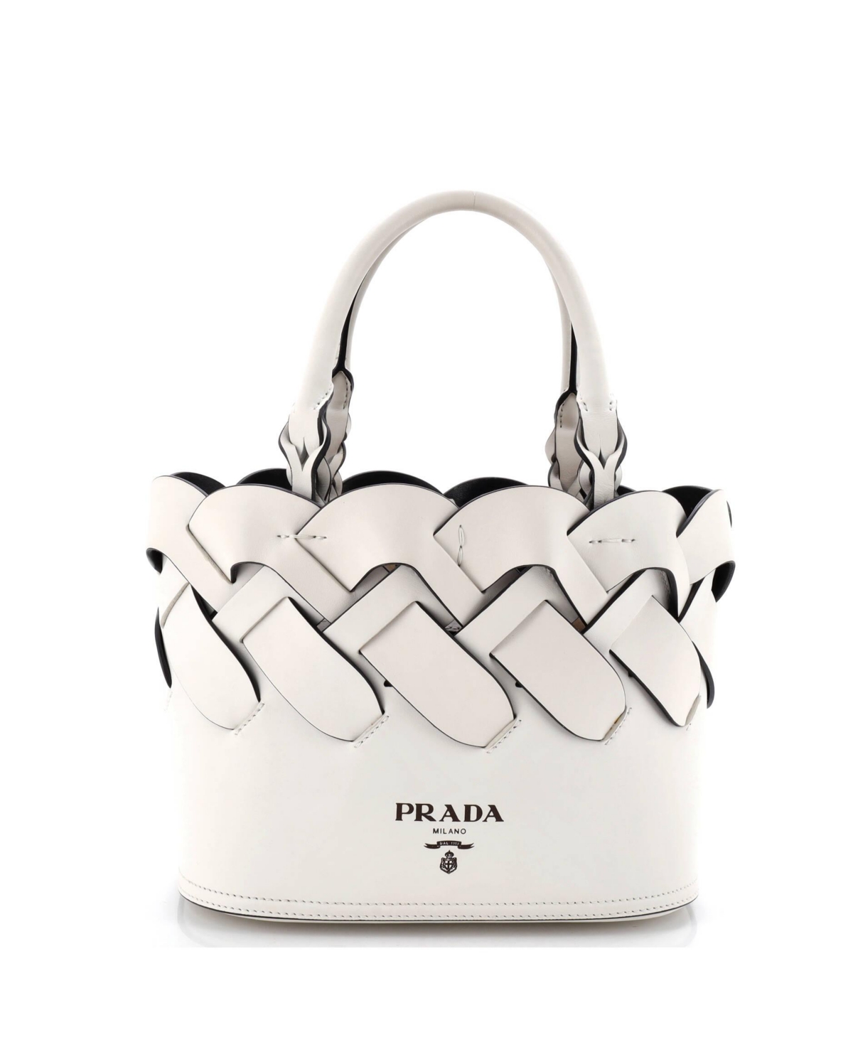 Click here for Pre-Owned Prada Small Tress Tote Leather - White prices