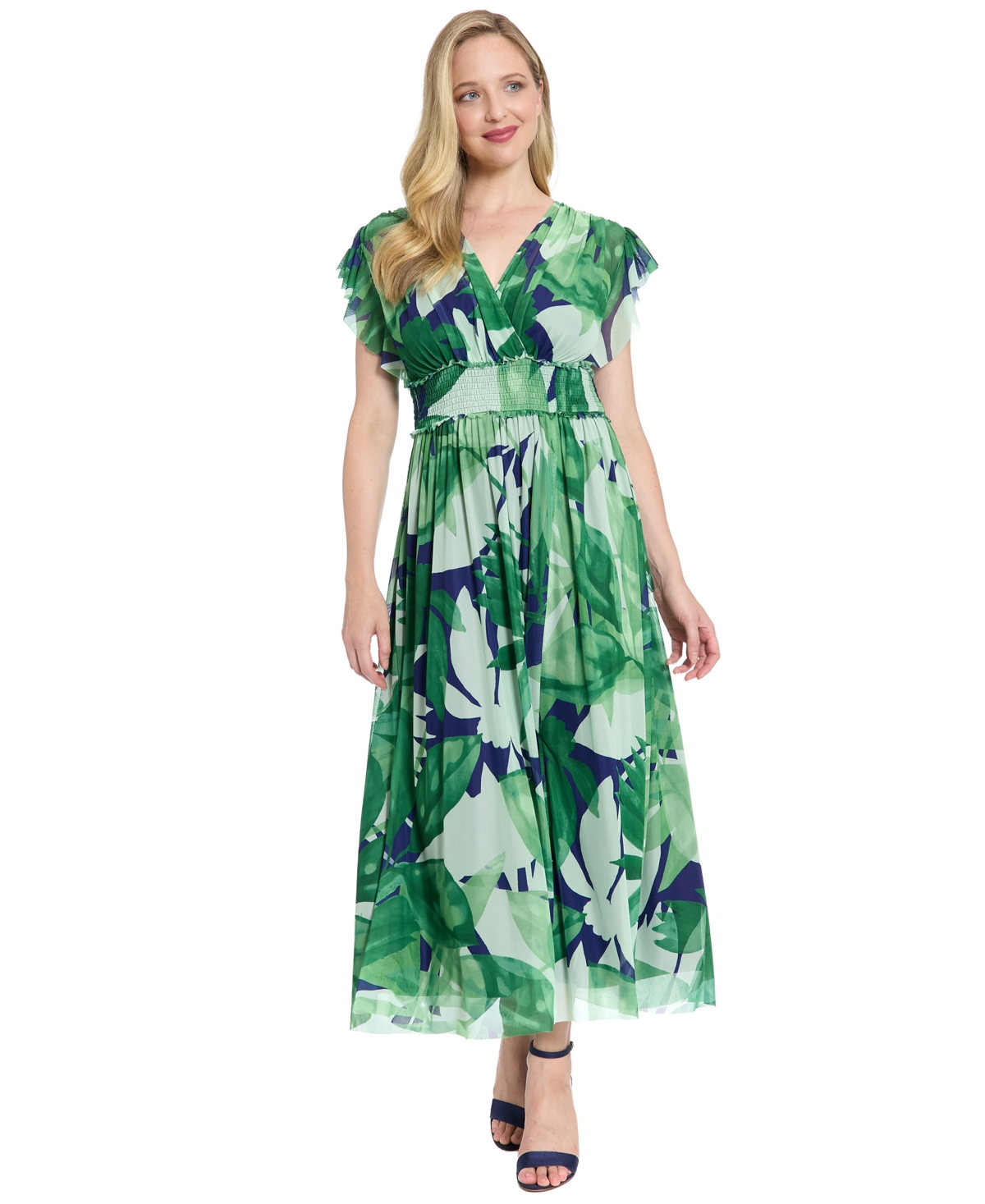 Click here for London Times Womens Printed V-Neck Maxi Dress - NA... prices