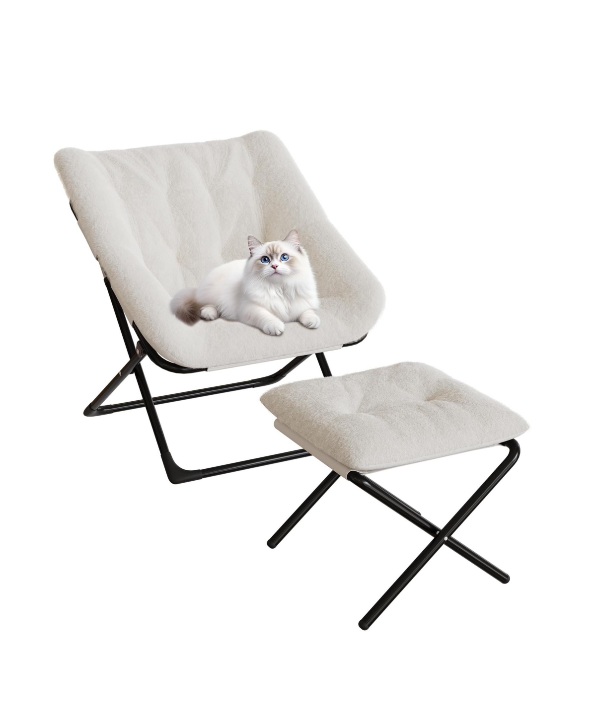 Click here for gaomon Plush Saucer Chair with Ottoman - Accent Ch... prices