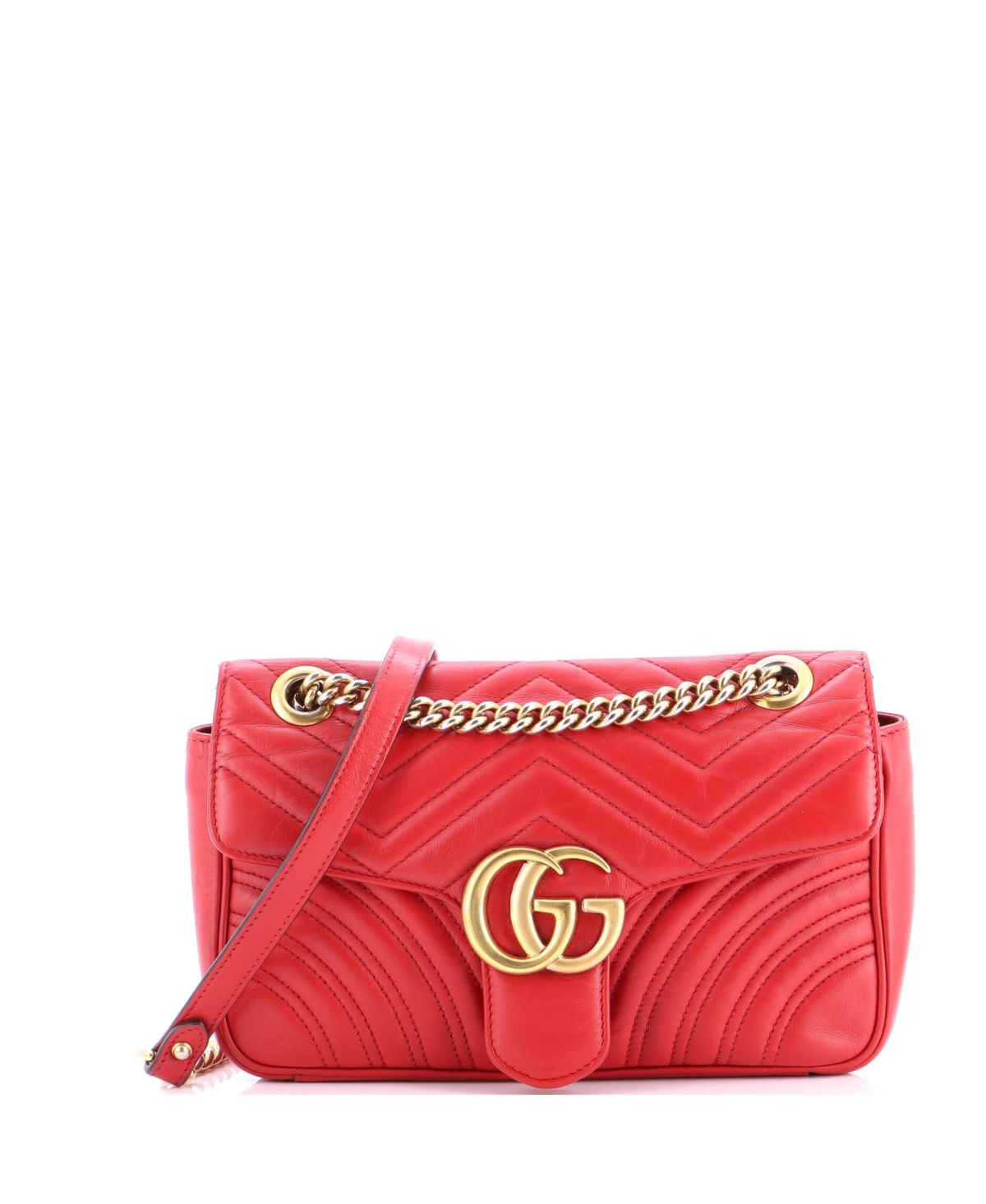 Click here for Pre-Owned Gucci Small Gg Marmont Flap Bag Matelass... prices