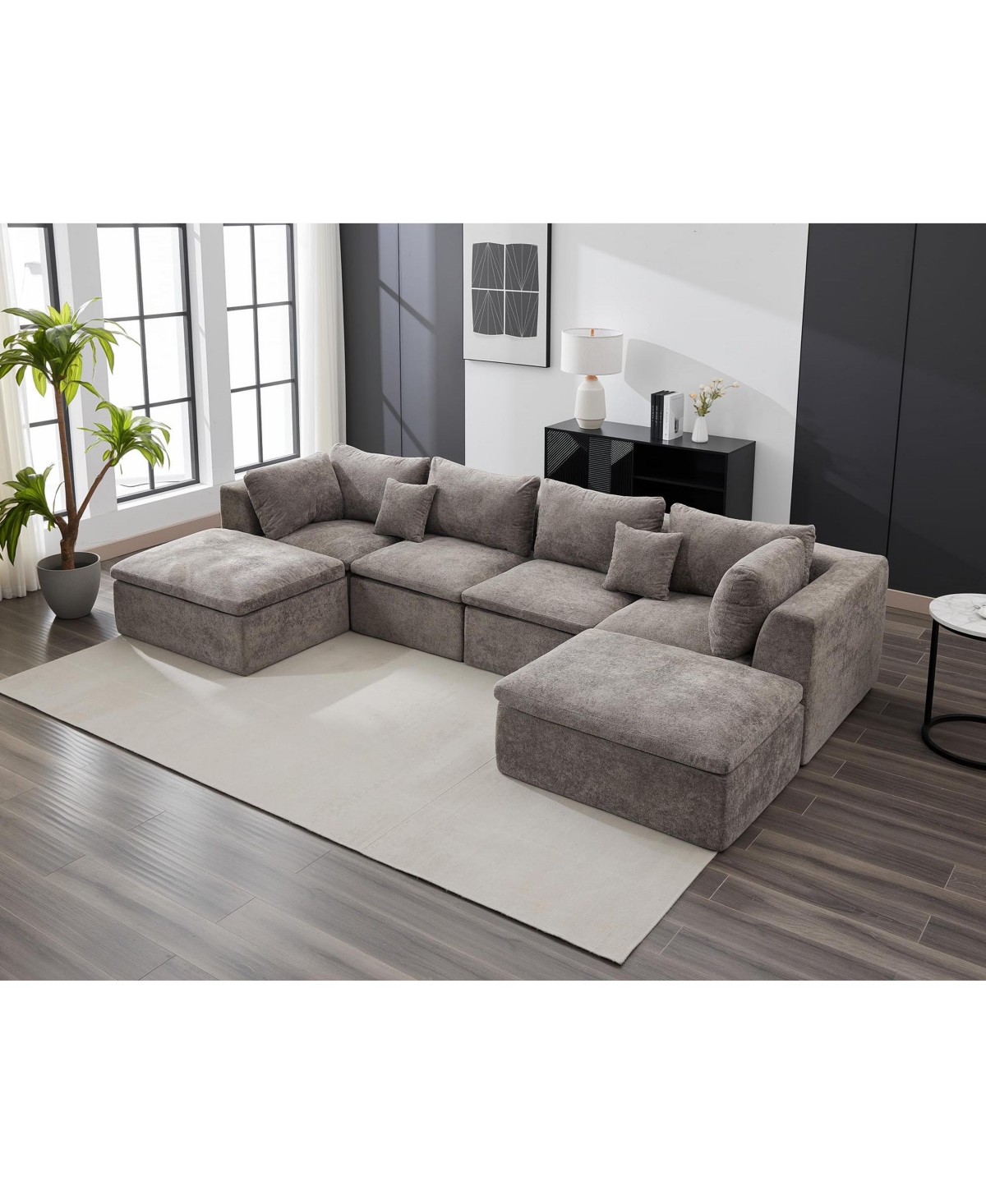 Click here for gaomon 140" U-Shaped Modular Sectional Sofa... prices