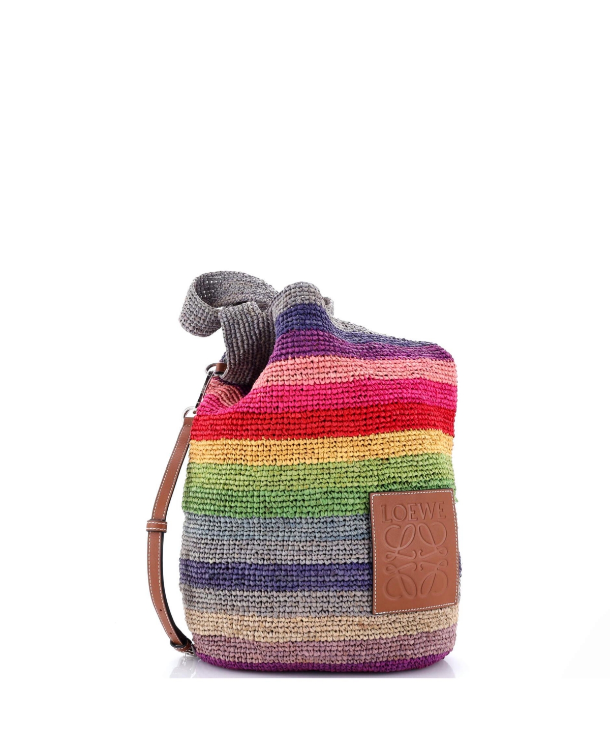 Click here for Pre-Owned Loewe Small Slit Tote Straw - Purple prices