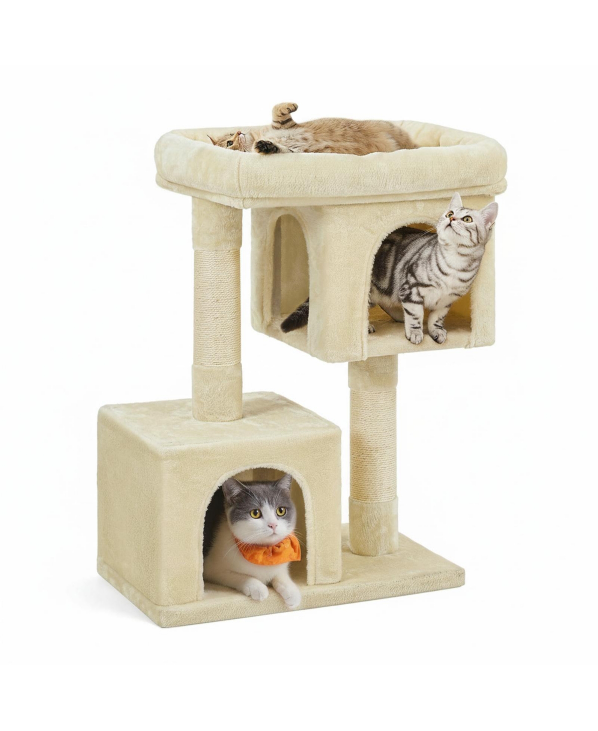 Click here for Aronkl Cat Tree Tower with Large Perch 2 Caves Scr... prices
