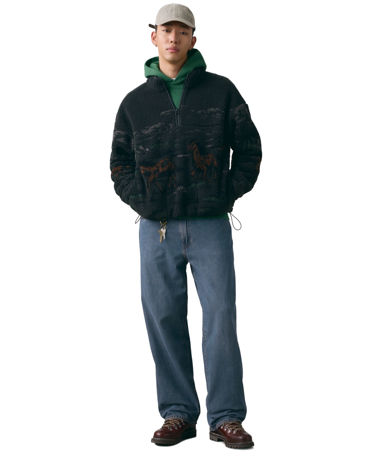 Click here for Levis Mens Sherpa Popover Sweatshirt - Dark Phanto... prices