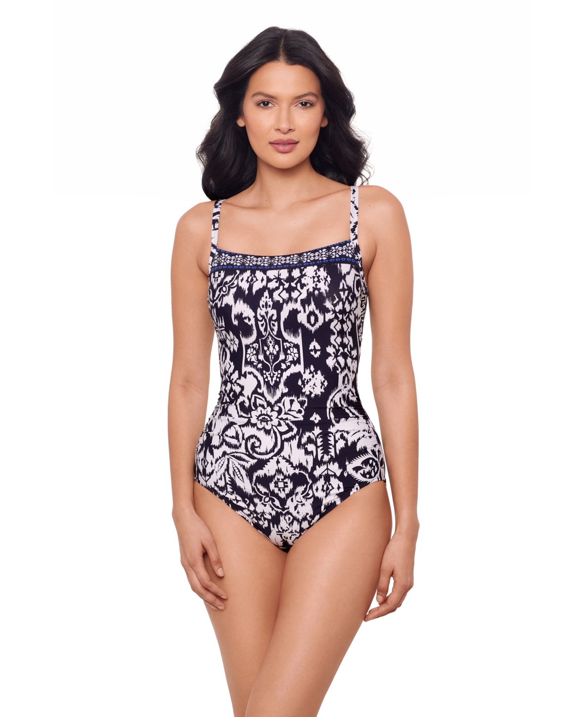 Click here for Miraclesuit Womens Printed Square Neck Underwire O... prices