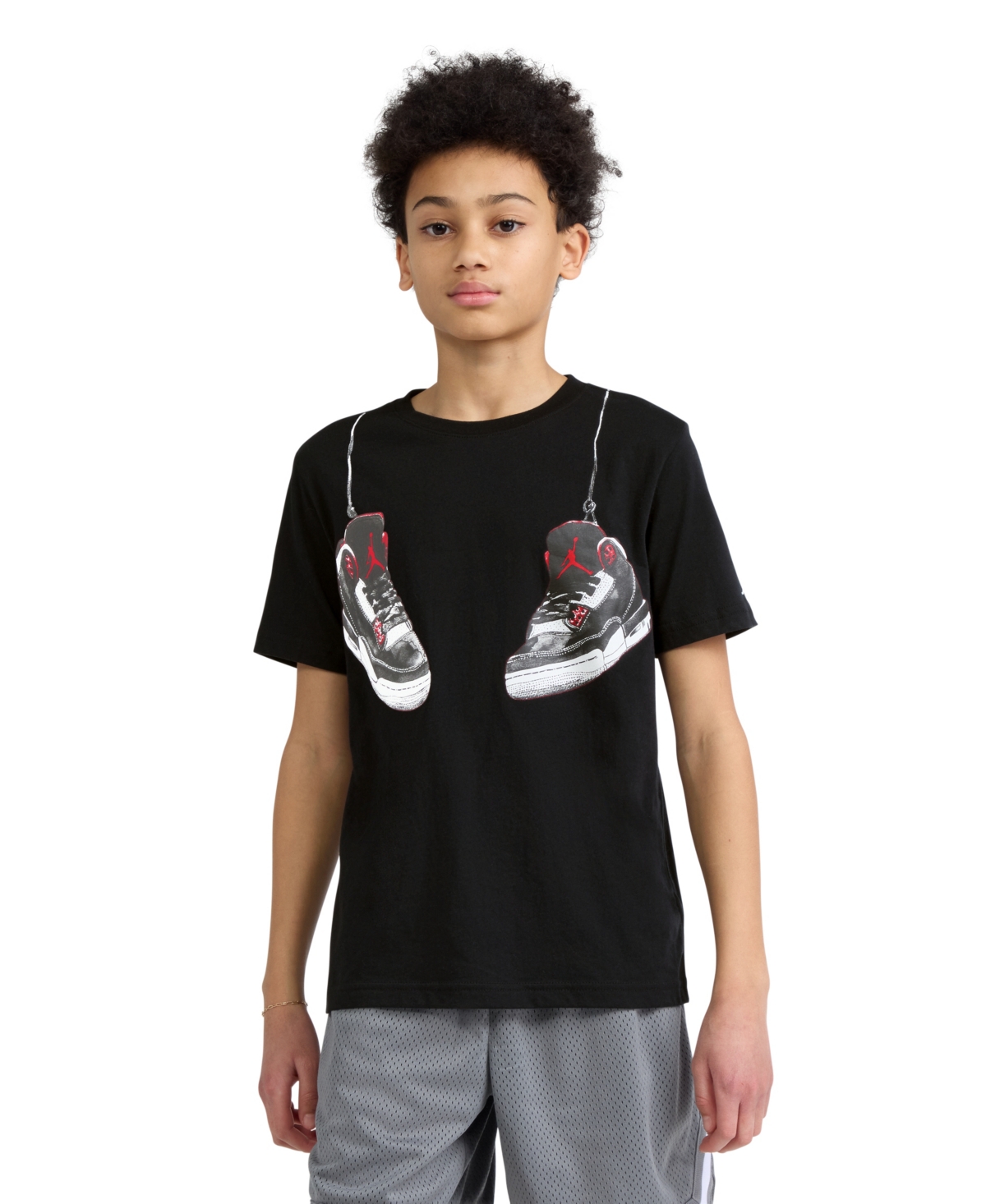Click here for Jordan Boys 8-20 Shoe Strings Crewneck T-Shirt - B... prices