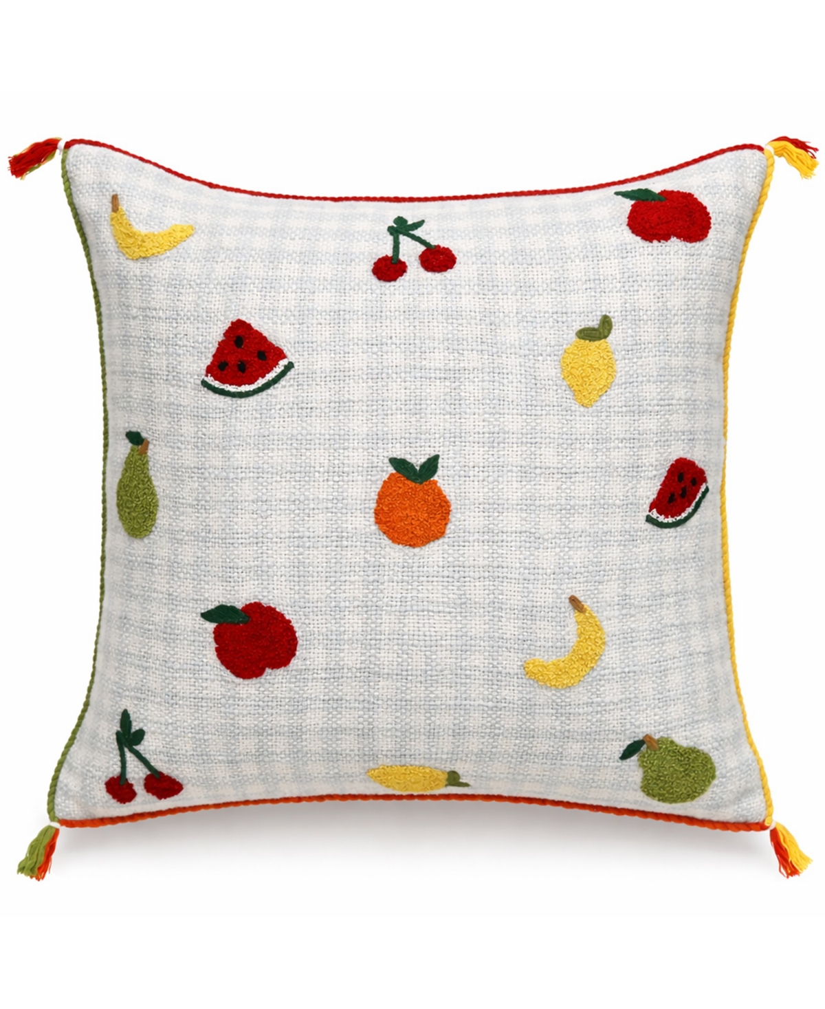 Click here for Vibhsa Tiny Fruits Spring Plaid Embroidered Decora... prices