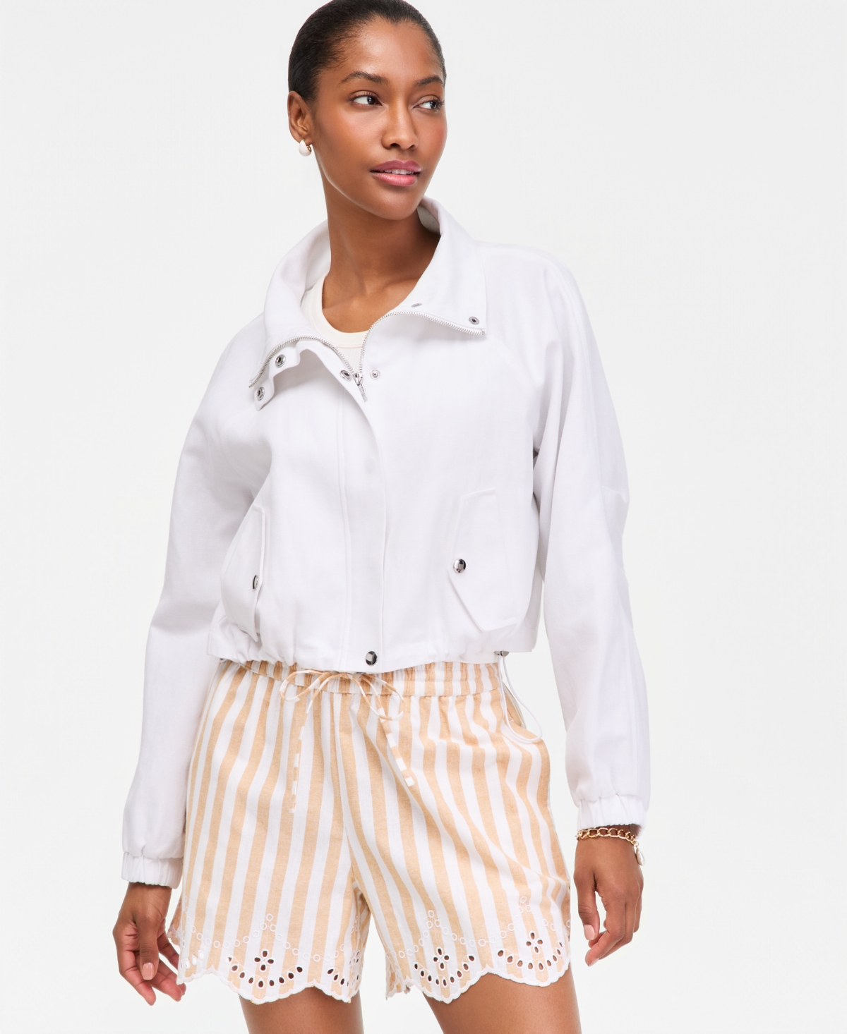 Click here for On 34th Womens Linen-Blend Utility Jacket   Macys... prices