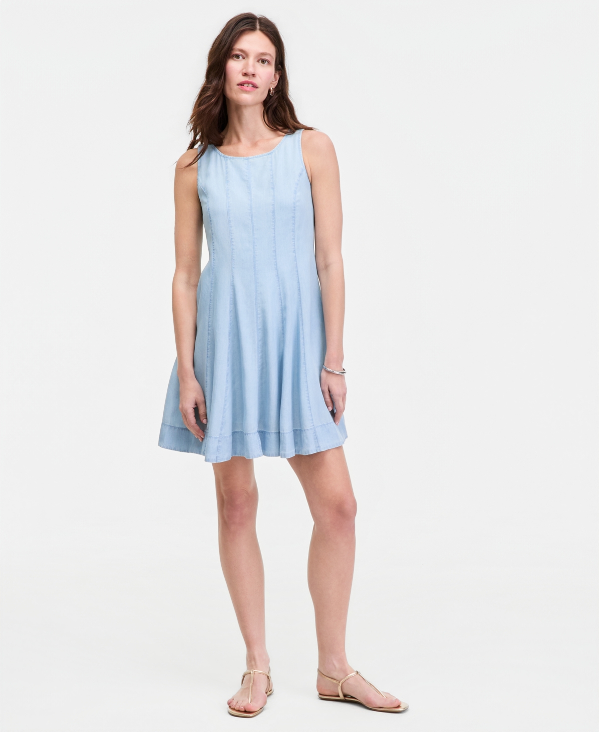 Click here for On 34th Womens Seamed Boat-Neck Sleevelss Mini Dre... prices