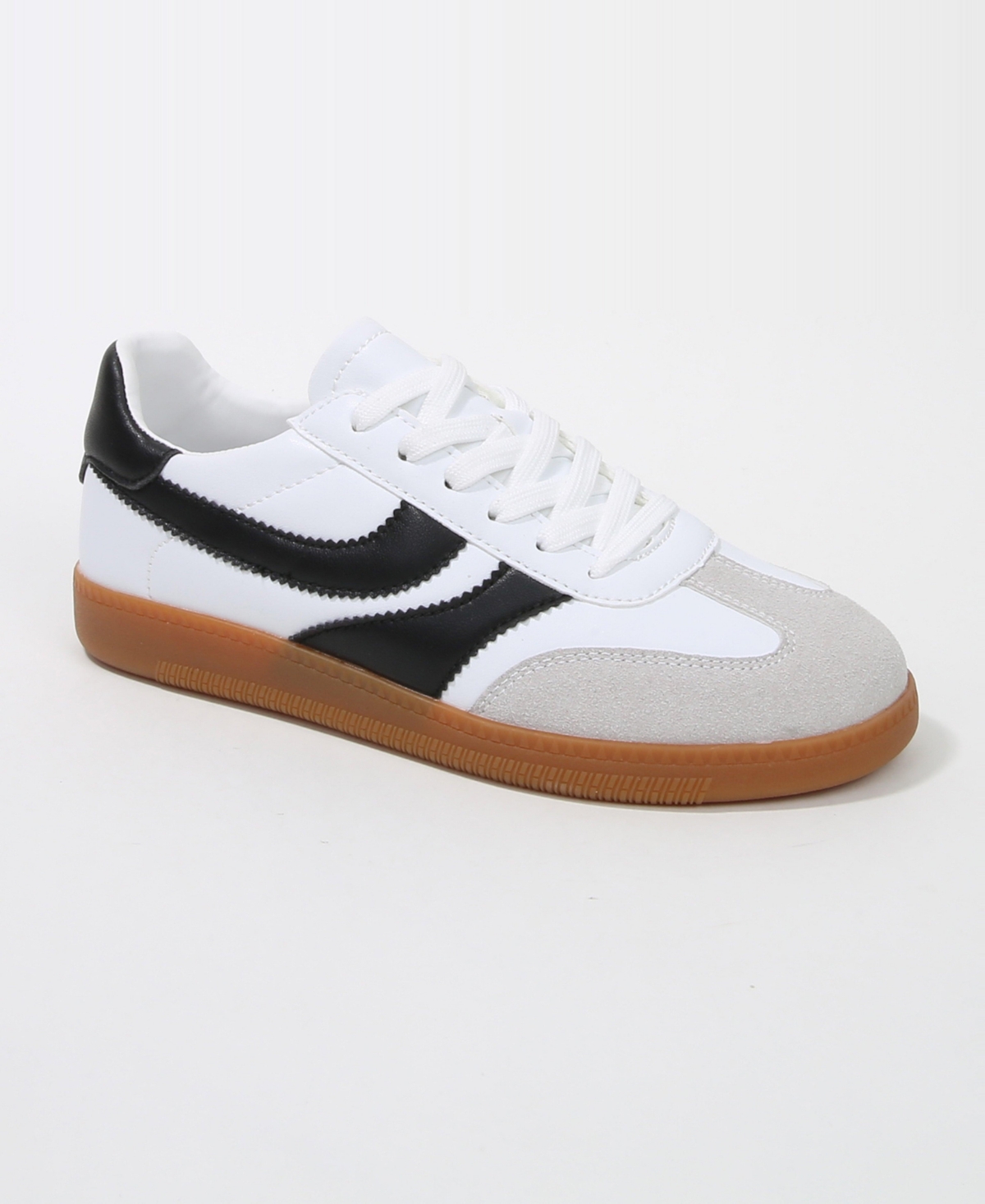 Click here for Berness Womens Lilliann Mixed Panel Lace-Up Sneake... prices